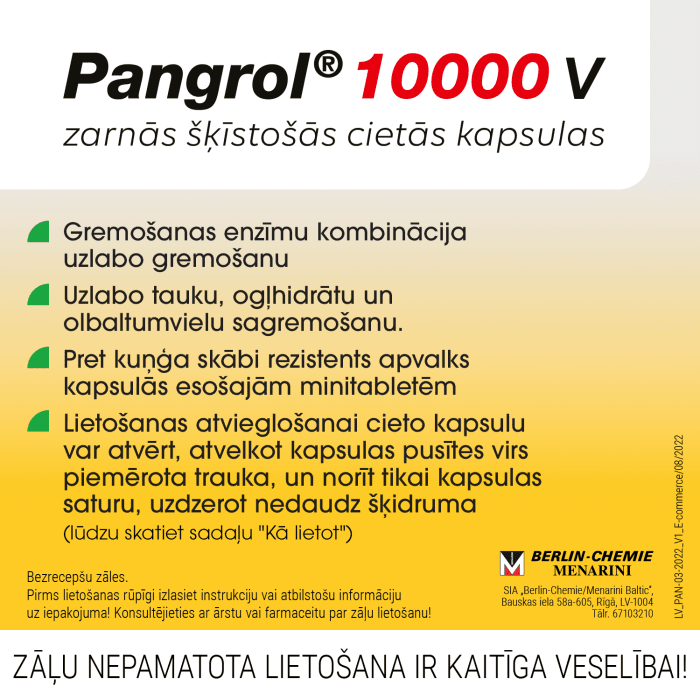 PANGROL 10000 V zarnās šķīstošās cietās kapsulas N50 ...