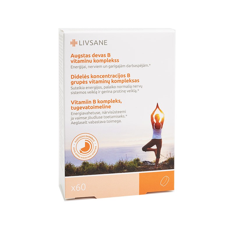 LIVSANE Augstas devas B vitamīnu komplekss N60 | BEN ...